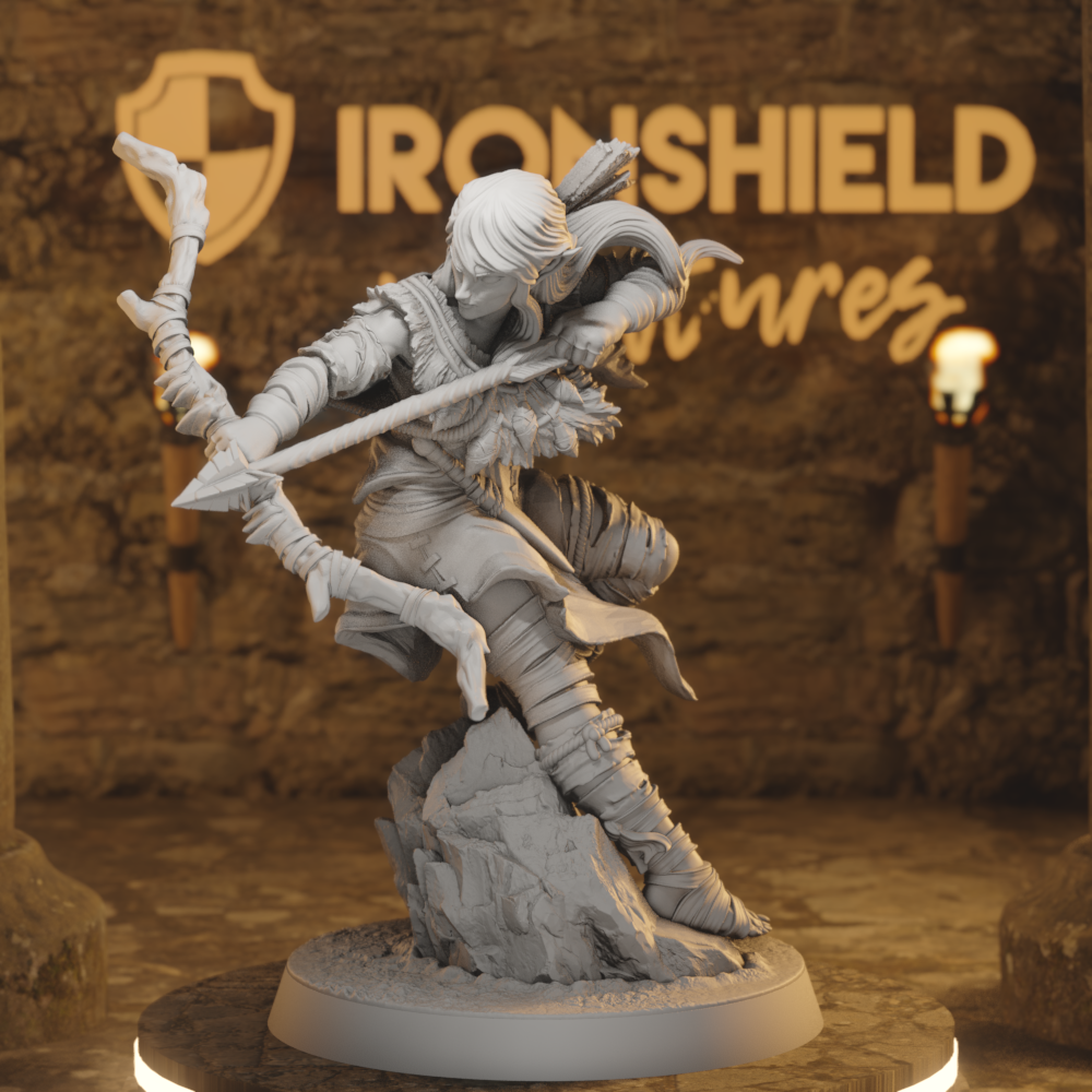Nissei Heart Piercer – Elf Ranger | 3D Printed RPG Mini – IronShield Army